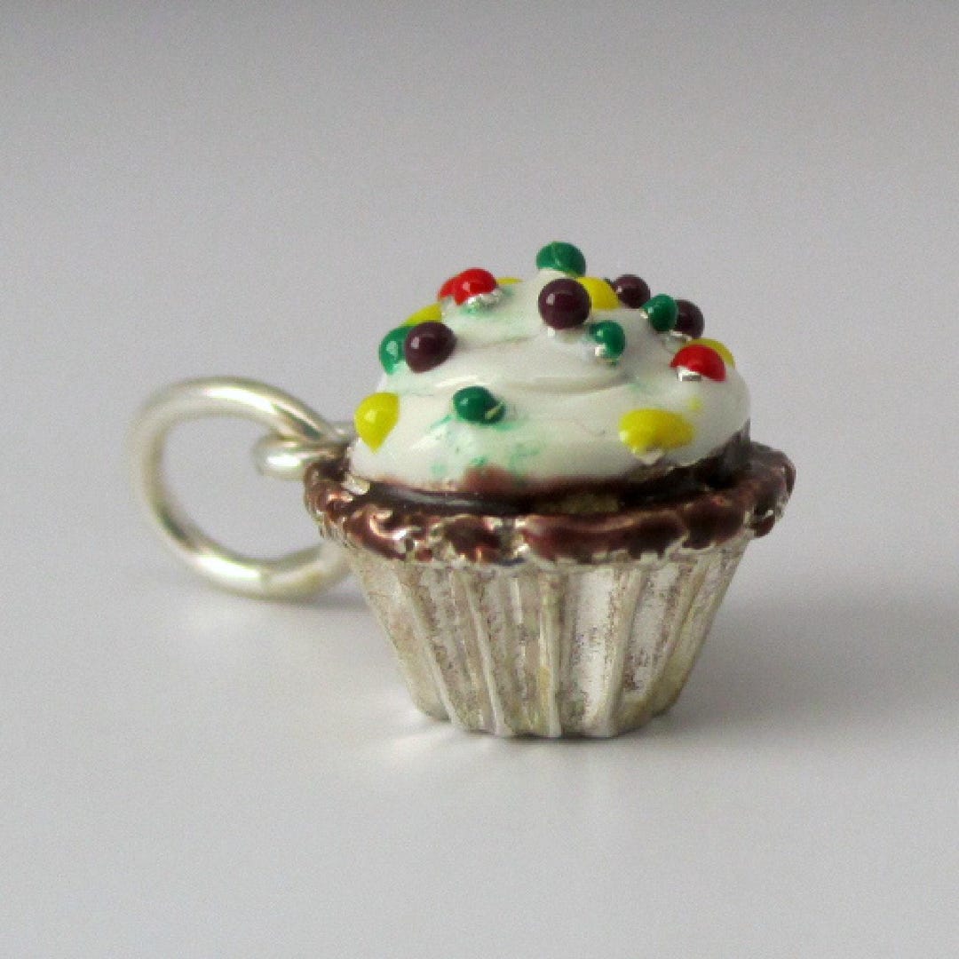 CUPCAKE CHARM, Sterling Silver, Charm, Baking Gift, Birthday Gift ...