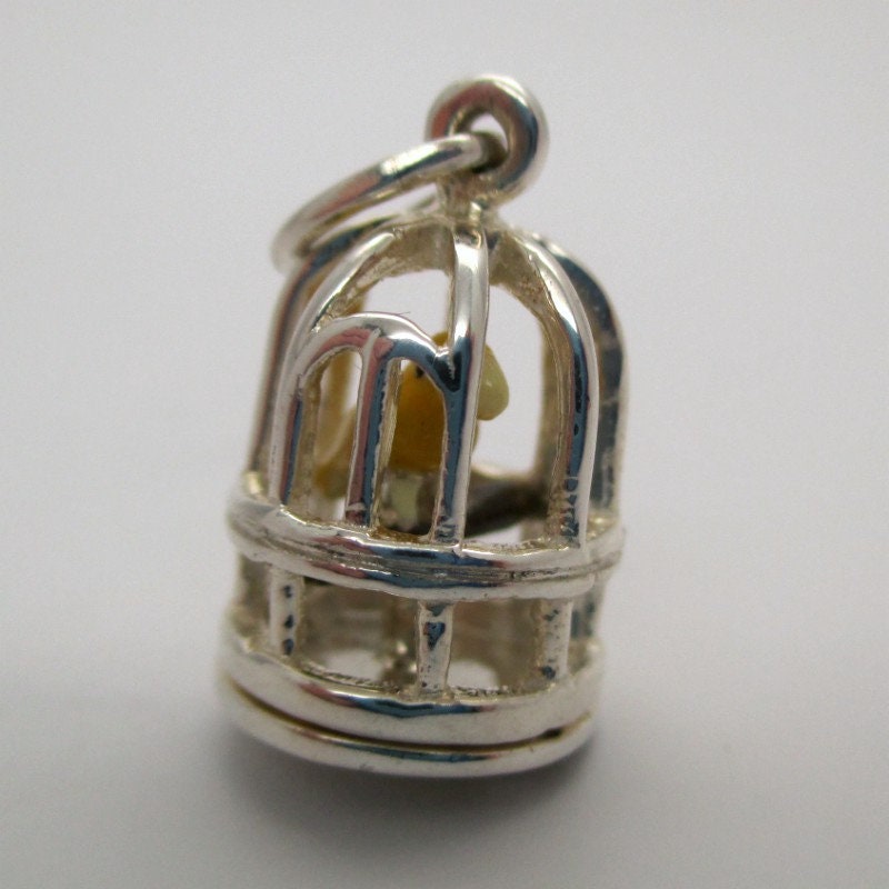 CANARY CAGE CHARM Bird Cage Charm Bird Cage Pendant Bird | Etsy