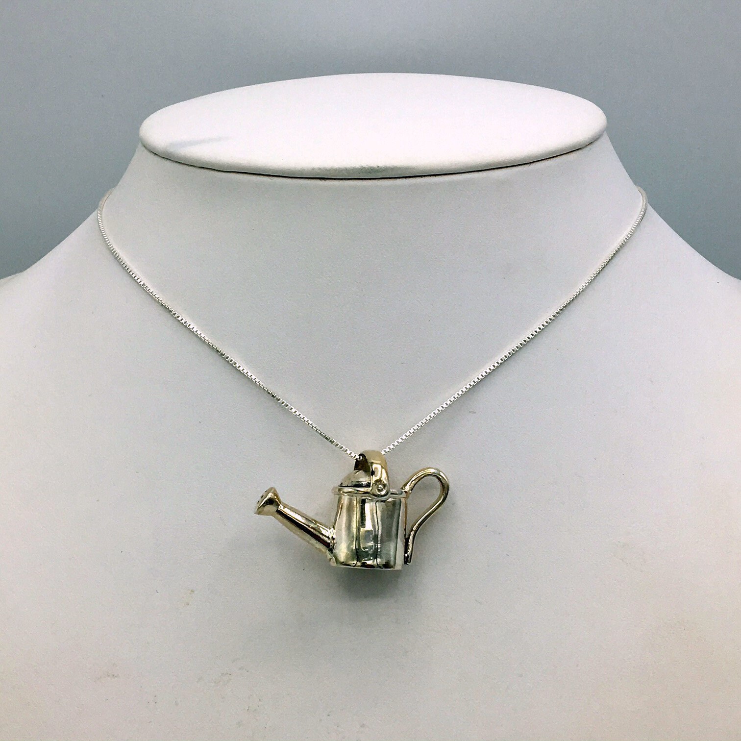 WATERING CAN Necklace Pendant Charm Sterling Silver Gold | Etsy