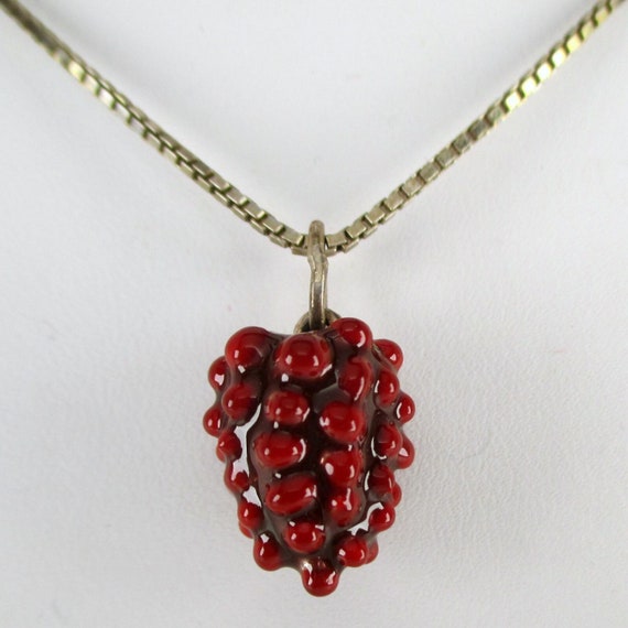 RASPBERRY NECKLACE, Pendant, Fruit Jewelry, Raspberry… - Gem