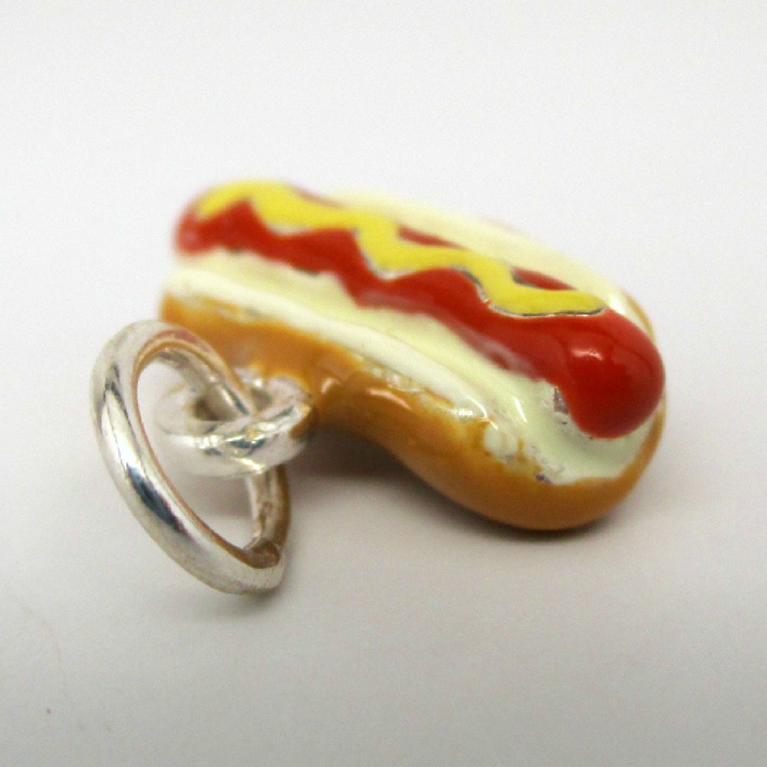 HOT DOG CHARM Hot Dog Pendant Hotdog Sterling Silver | Etsy