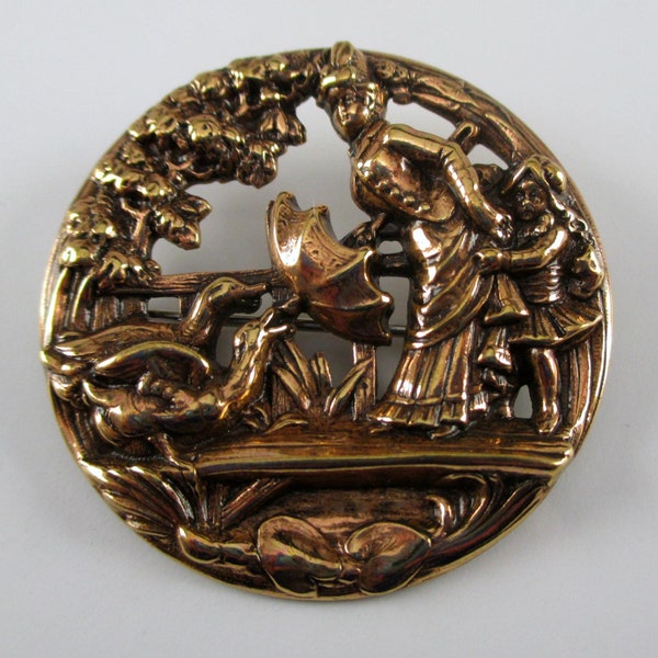 Antique Brass Pin - Etsy