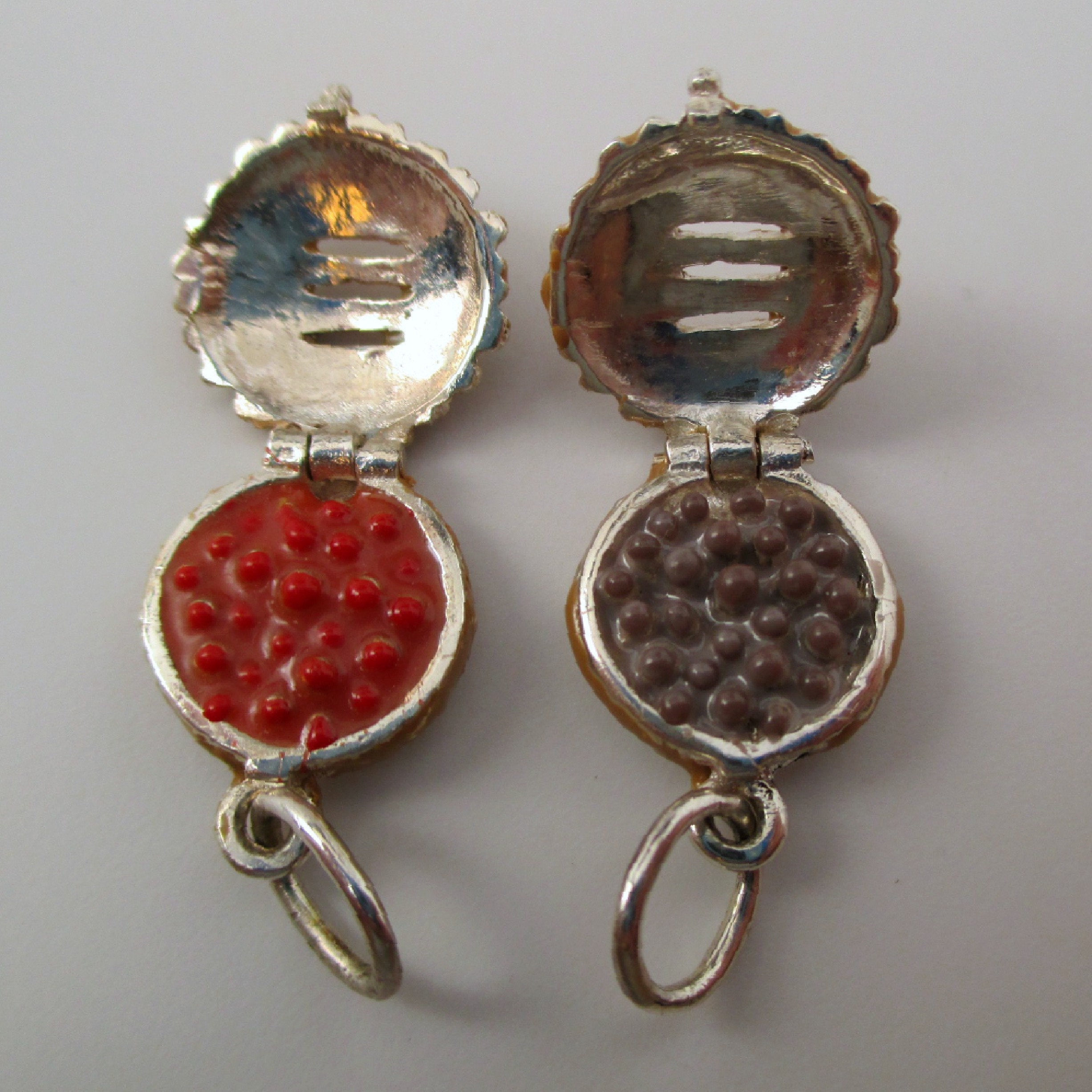 PIE CHARM Blueberry Pie Cherry Pie Sterling Silver Charms | Etsy