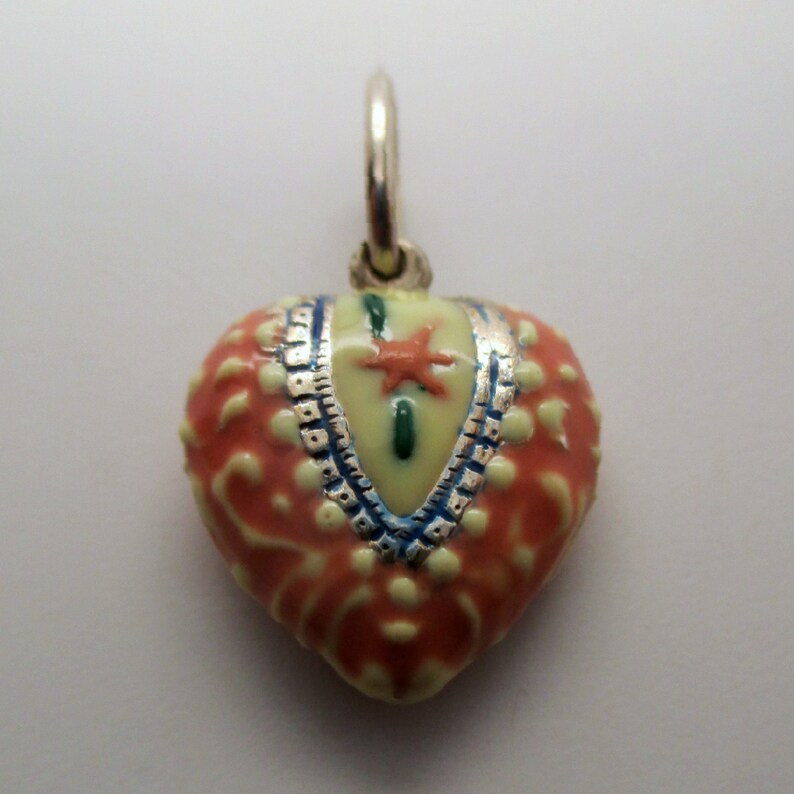 ENAMEL HEART Victorian Heart Silver Heart Puffy Heart - Etsy