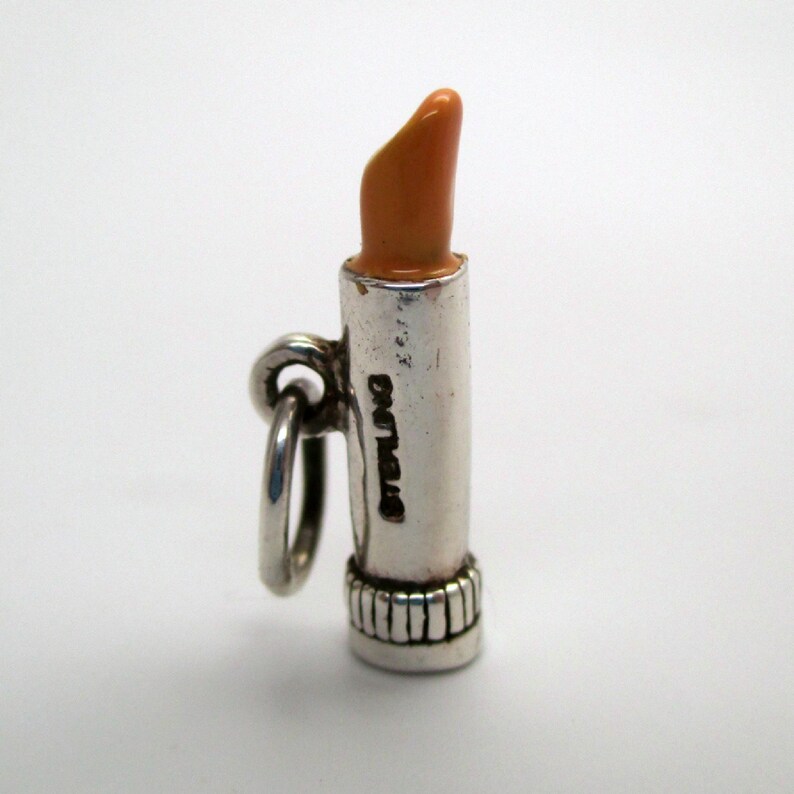 LIPSTICK CHARM Sterling Silver Charms Enamel Charms - Etsy