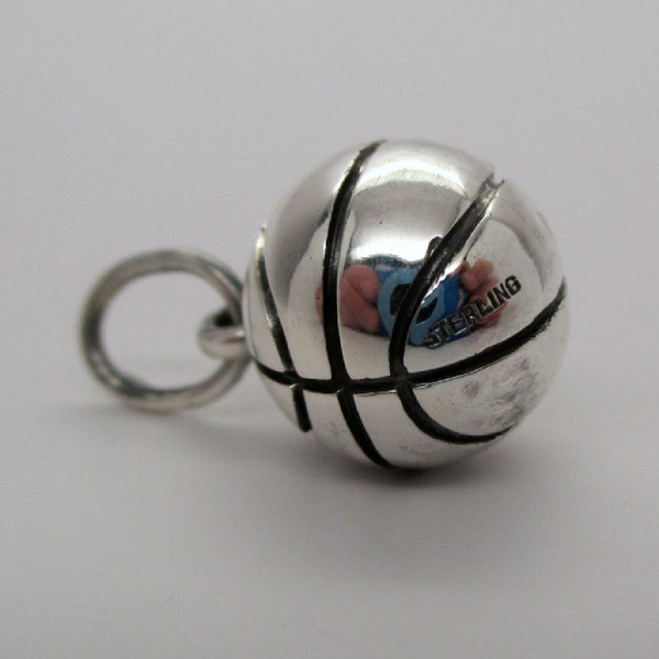 Silver Basketball Charm - Etsy