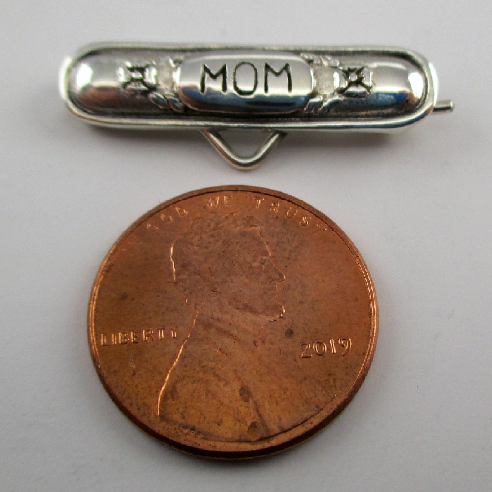 MOM PIN Charms Scarf Pin Charm Brooch Mom Gift Sterling - Etsy