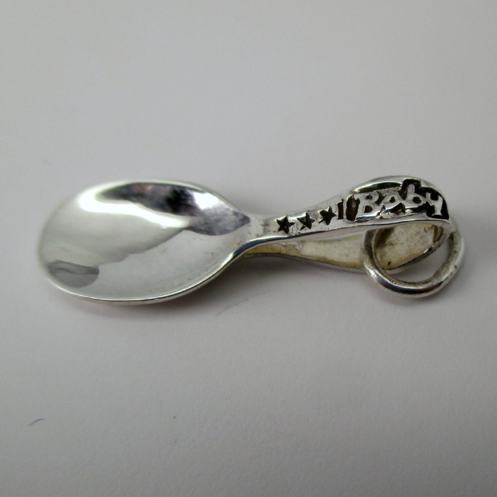 BABY SPOON CHARM Baby Shower Gift New Mom Gift Sterling - Etsy