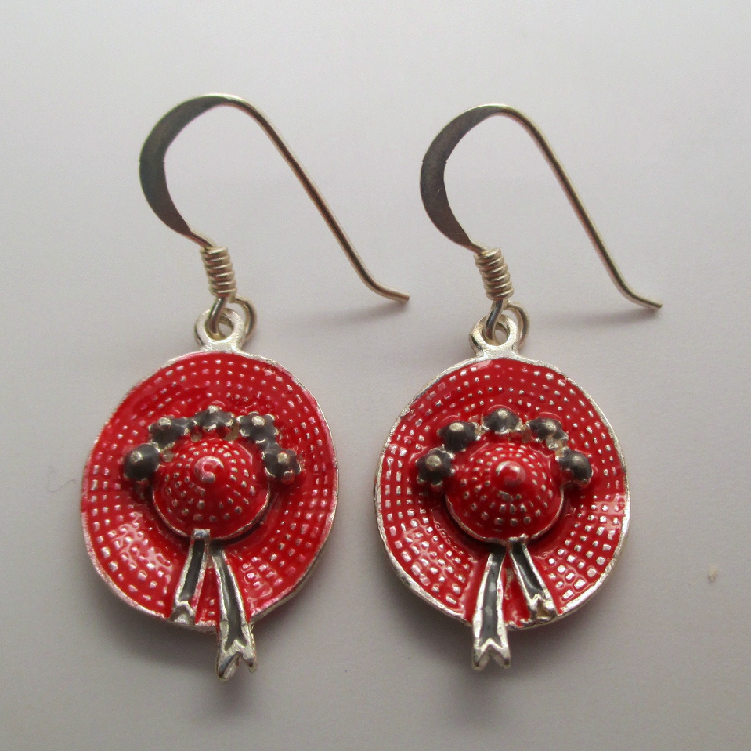 RED HAT EARRINGS Red Hat Jewelry Sterling Silver Earrings | Etsy