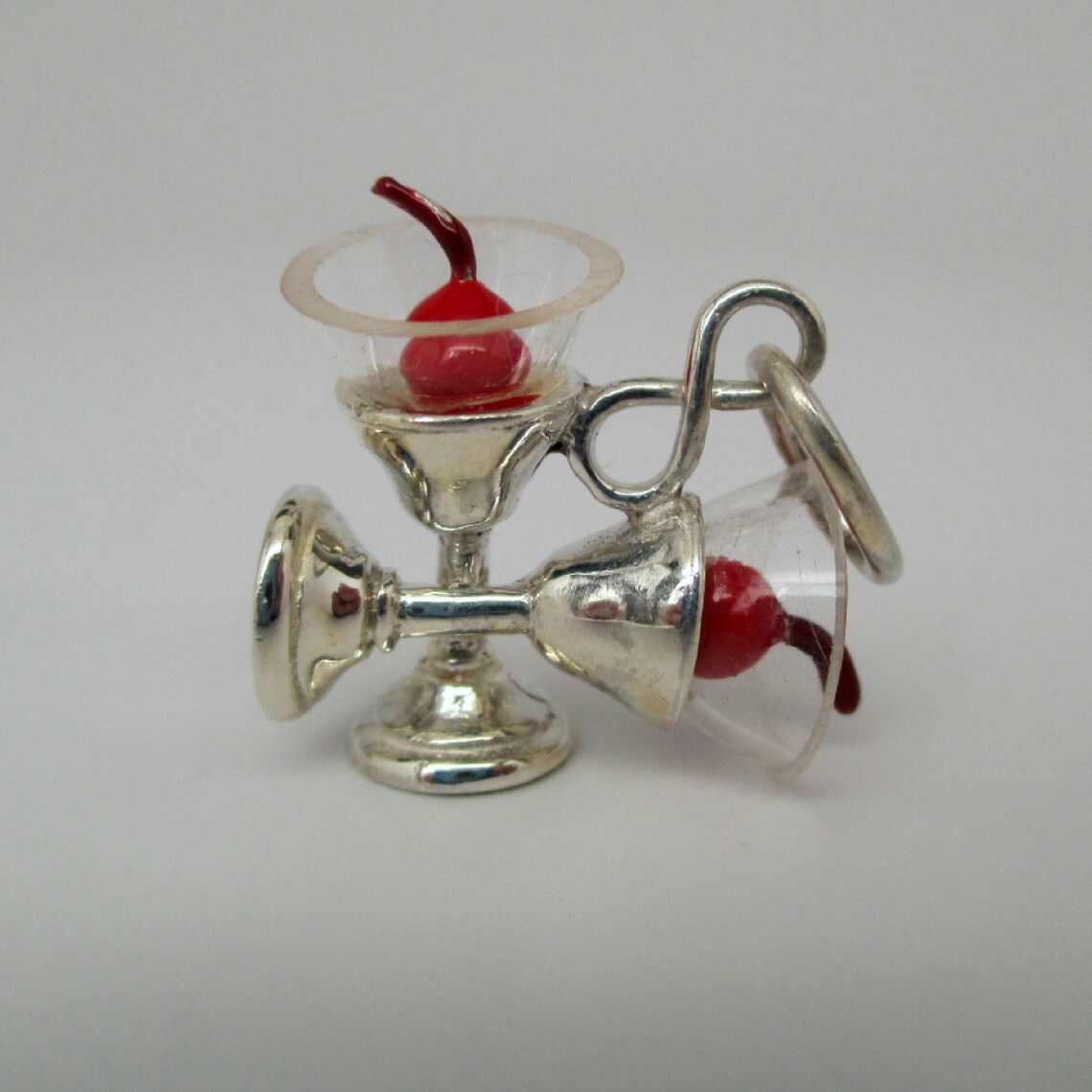 COCKTAIL GLASS CHARM, Martini Glass Charm, Sterling Silver, Charms ...