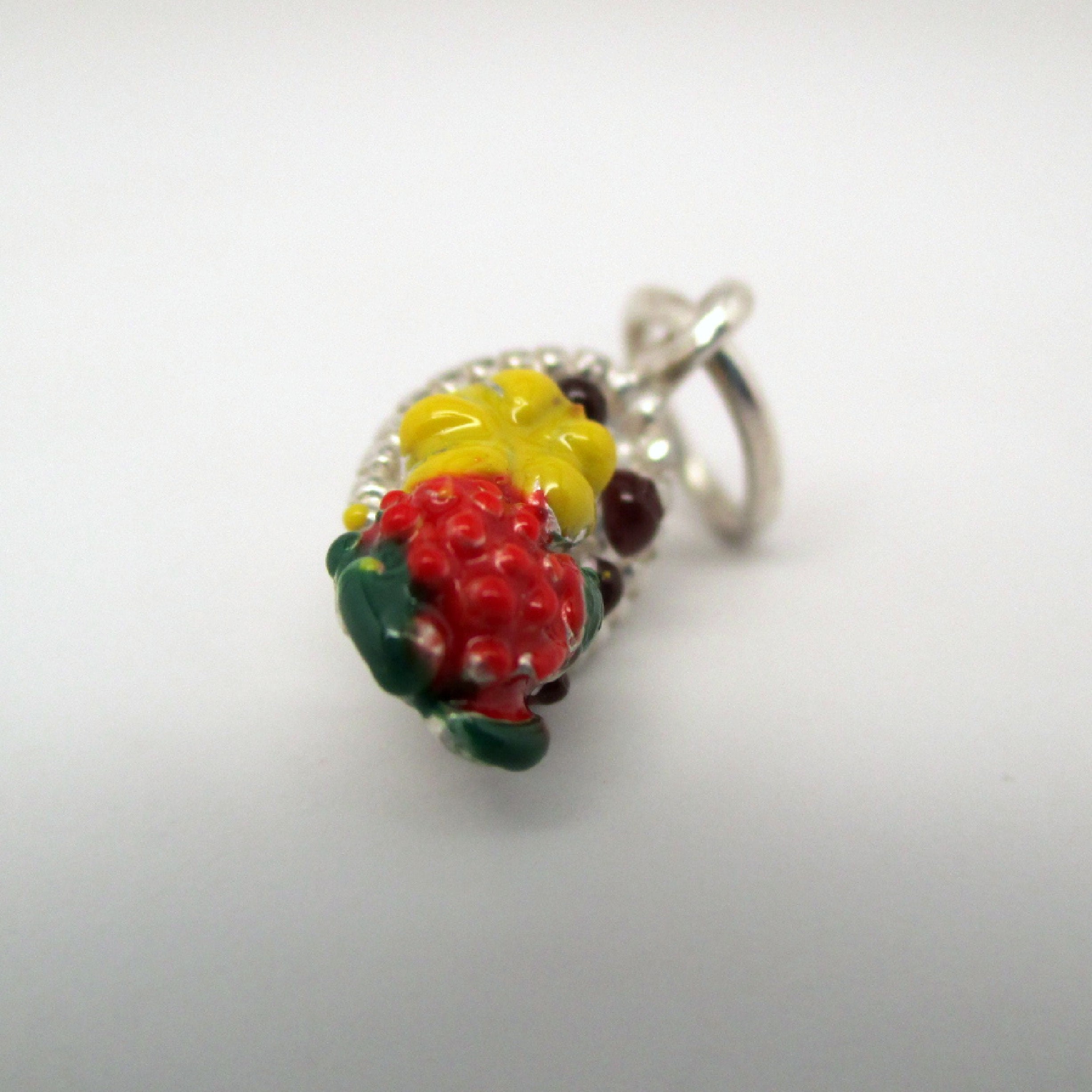 CORNUCOPIA CHARM, Cornucopia Necklace, Thanksgiving Charms, Sterling ...