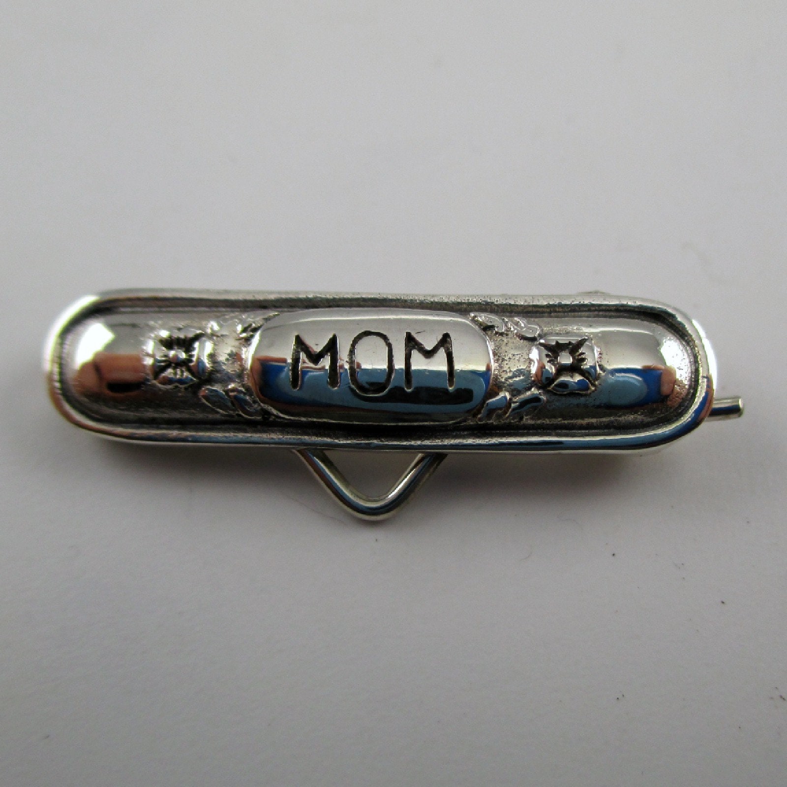 MOM PIN Charms Scarf Pin Charm Brooch Mom Gift Sterling | Etsy