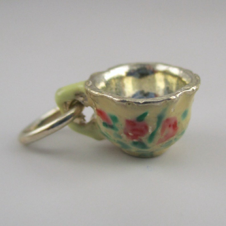 TEACUP CHARM Tea Party Charm Silver Tea Cup Sterling - Etsy