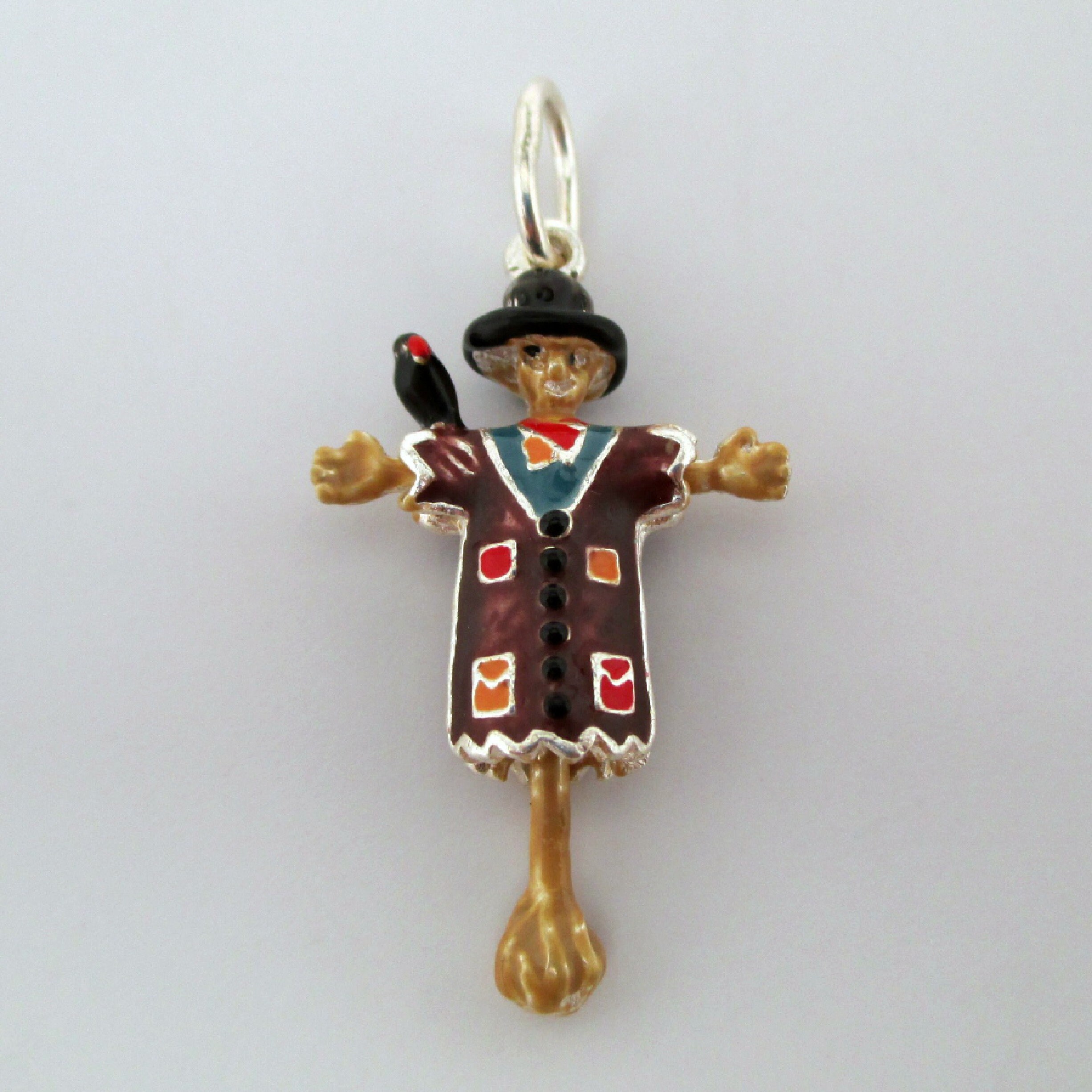 SCARECROW CHARM Scarecrow Pendant Halloween Charms Sterling | Etsy