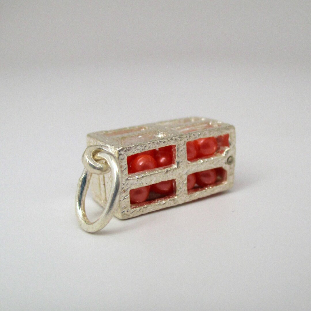 ORANGE CRATE CHARM, Oranges Charm, Sterling Silver, Charms, Charm ...