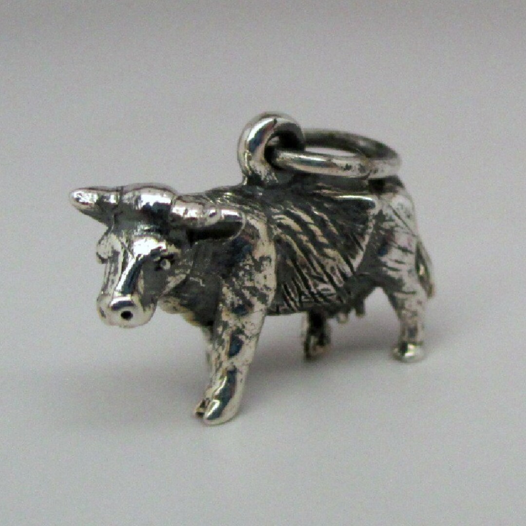 SILVER COW CHARM Beef Cow Sterling Silver Charms Cattle - Etsy