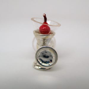 COCKTAIL GLASS CHARM, Martini Glass Charm, Sterling Silver, Charms ...