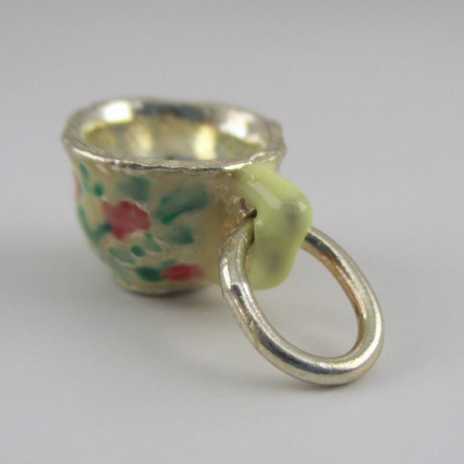 TEACUP CHARM Tea Party Charm Silver Tea Cup Sterling | Etsy
