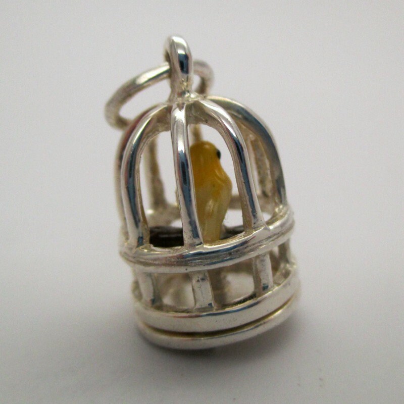 CANARY CAGE CHARM Bird Cage Charm Bird Cage Pendant Bird | Etsy