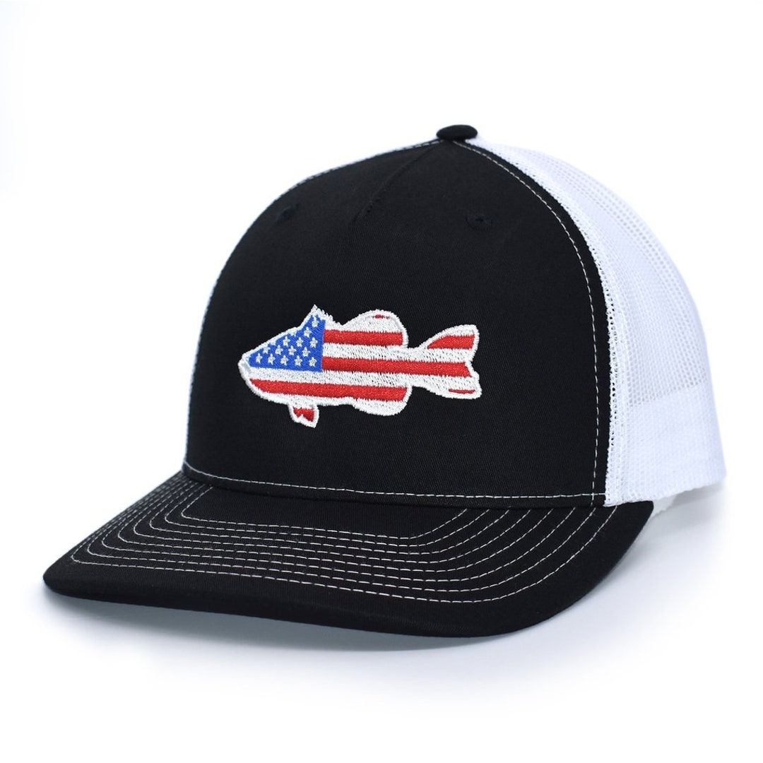 American Flag Large Mouth Bass Hat - Etsy