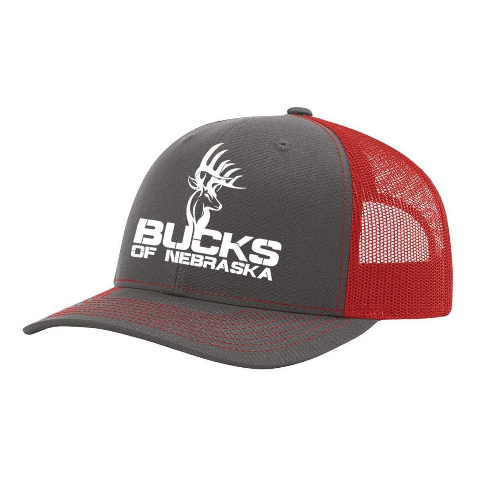 Bucks of Nebraska Full Logo Hat Charcoal / Red - Etsy