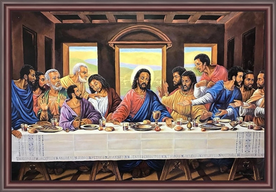 The Last Supper by Jean R Francois 24x36 Poster Framed African-american ...