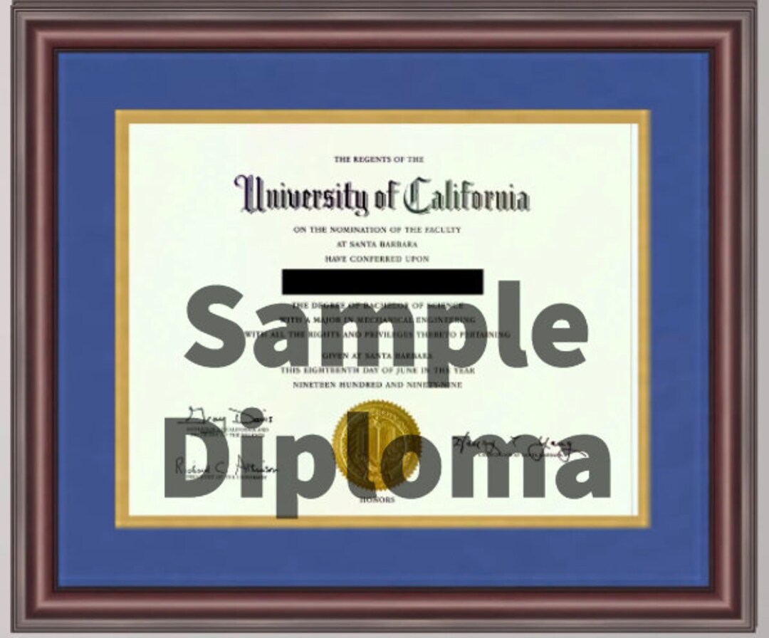 University of California- Santa Barbara Diploma Frame - Etsy