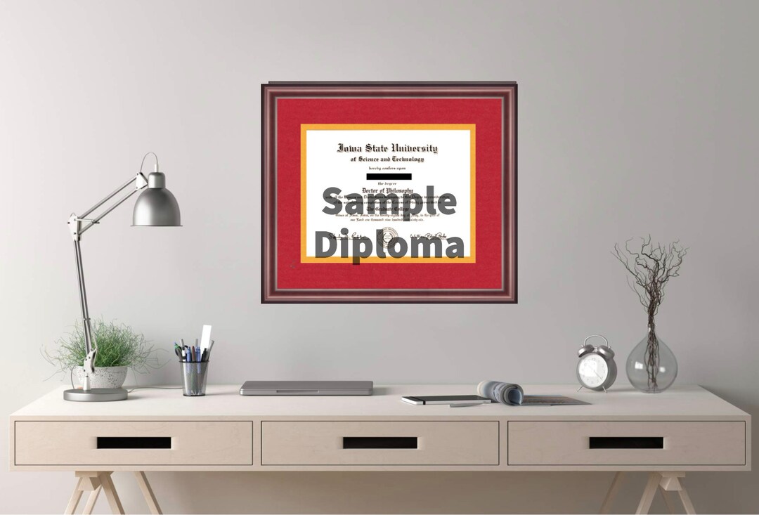 Iowa State University Diploma Frame Document Size: 11"w X 8.5"h - Etsy