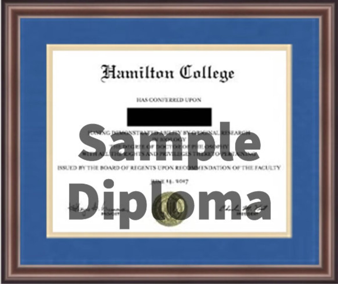 Hamilton College Diploma Frame - Etsy