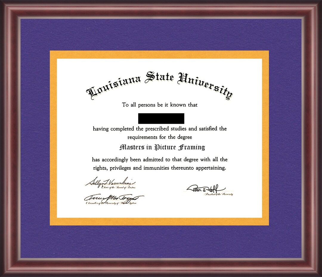 Louisiana State University Diploma Frame - Etsy