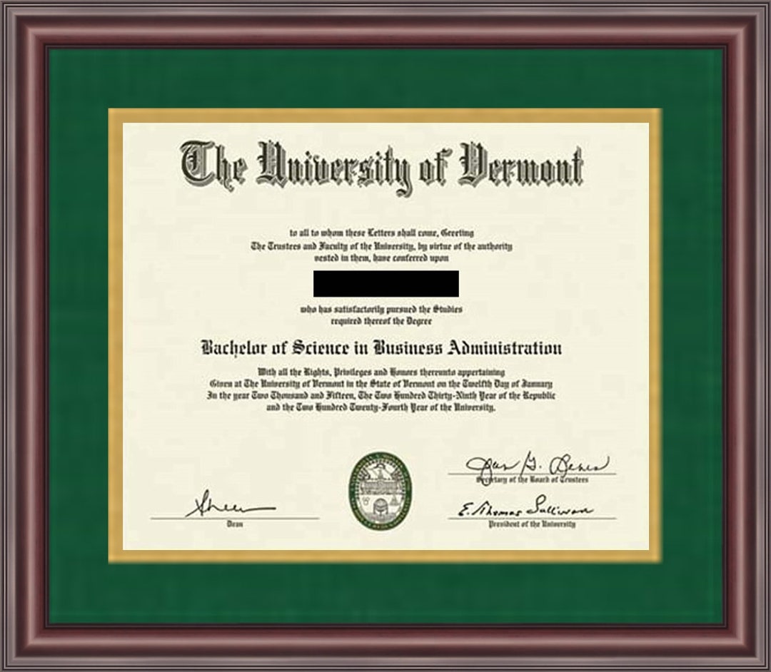 University of Vermont Diploma Frame - Etsy