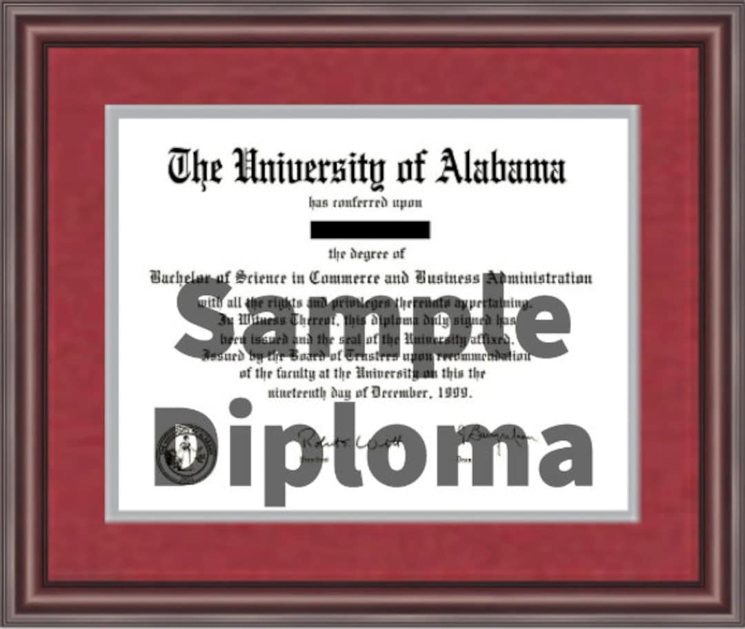 University of Alabama Diploma Frame - Etsy