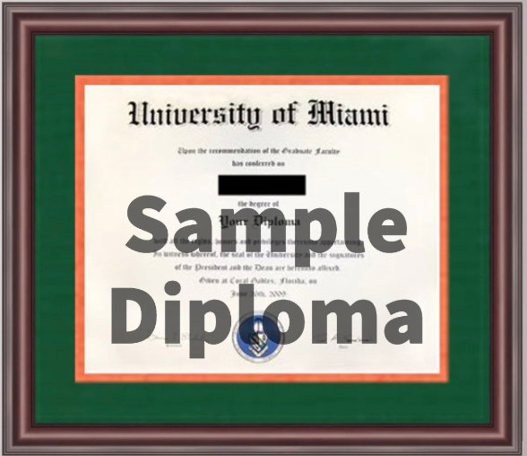 University of Miami Diploma Frame - Etsy