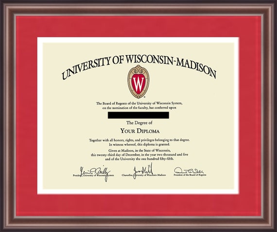 University of Wisconsin-madison Diploma Frame - Etsy