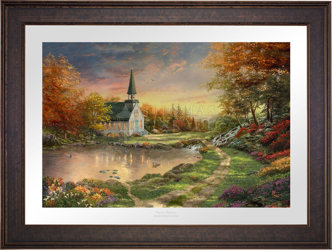 Thomas Kinkade Chapel of Reflection - Limited Edition Print Framed - Etsy