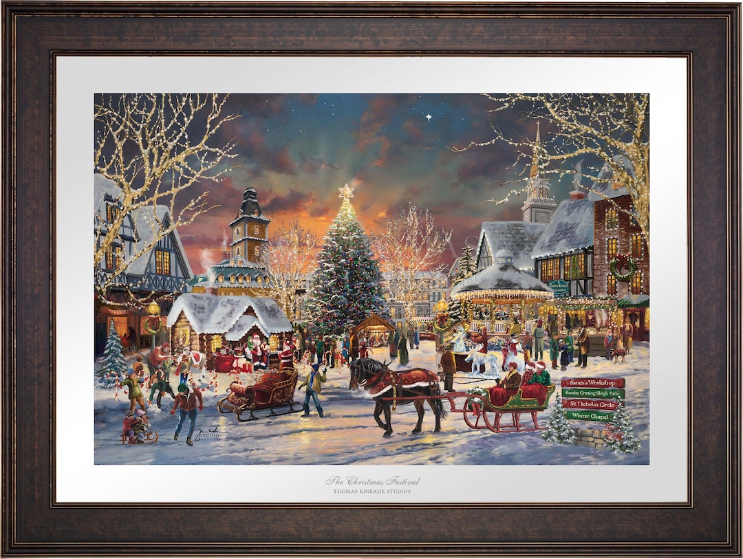 Thomas Kinkade the Christmas Festival - Limited Edition Print Framed - Etsy