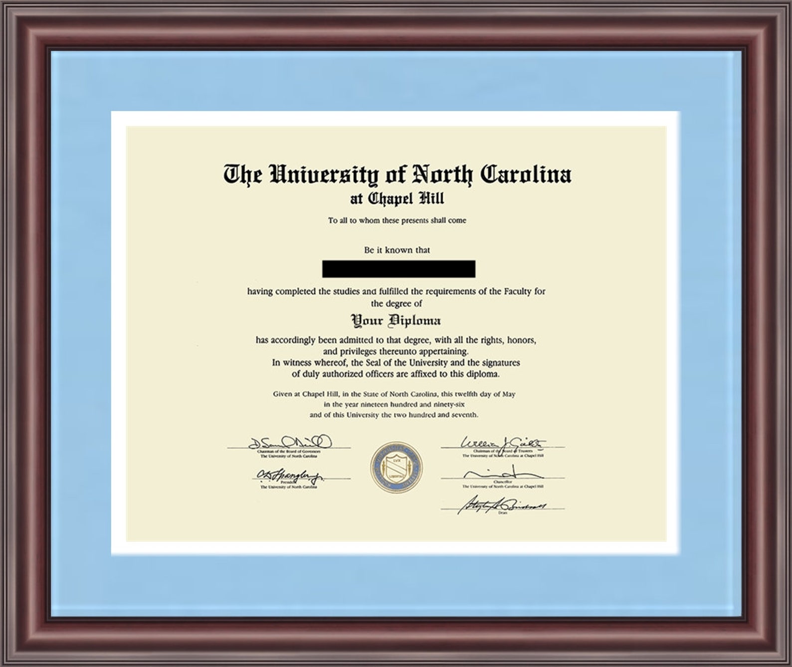 University of North Carolina Diploma Frame - Etsy
