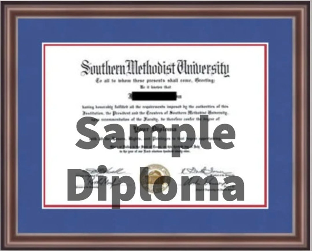 Southern Methodist University Diploma Frame - Etsy