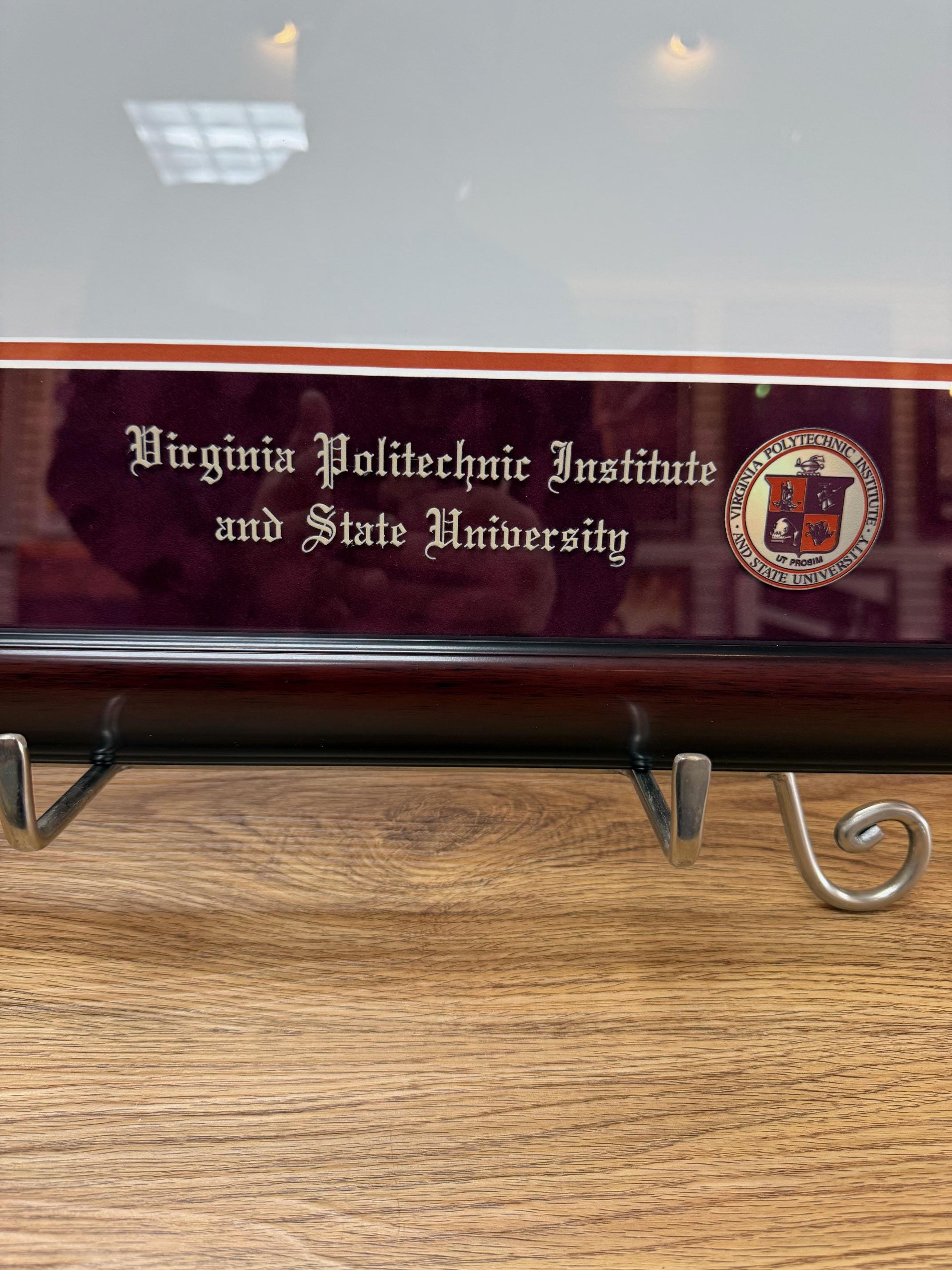 Virginia Tech Diploma Frame for 13.5" X 15.5" Diploma With Logo ...