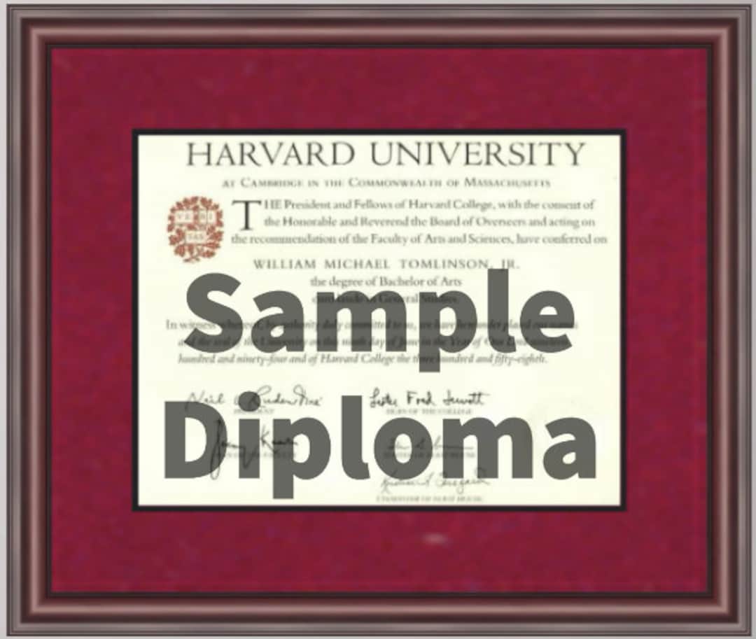 Harvard University Diploma Frame With UV Glass Acid Free - Etsy