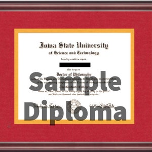 Iowa State University Diploma Frame Document Size: 11"w X 8.5"h - Etsy