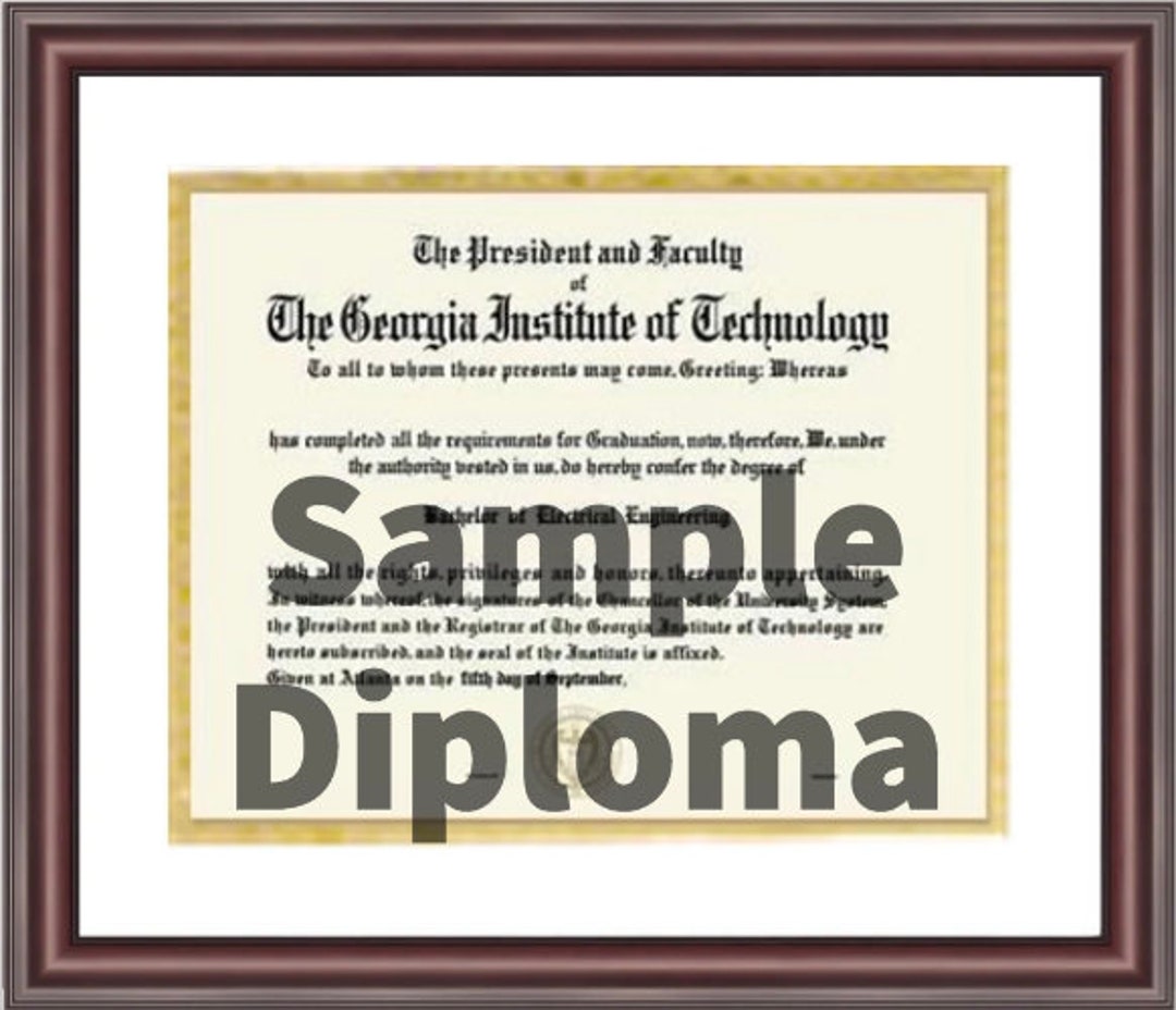 Georgia Institute of Technology atlanta Diploma Frame - Etsy
