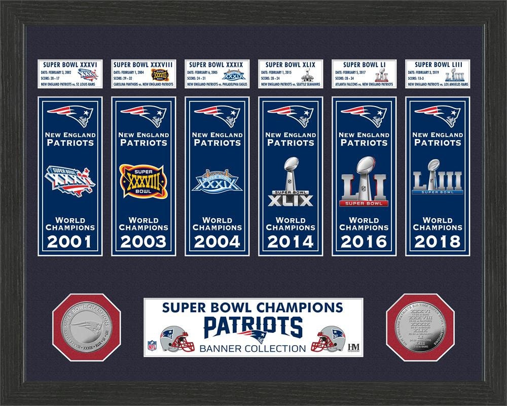 New England Patriots Super Bowl Banner Collection Photo | Etsy