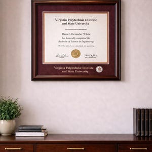 Virginia Tech Diploma Frame for 13.5" X 15.5" Diploma With Logo ...