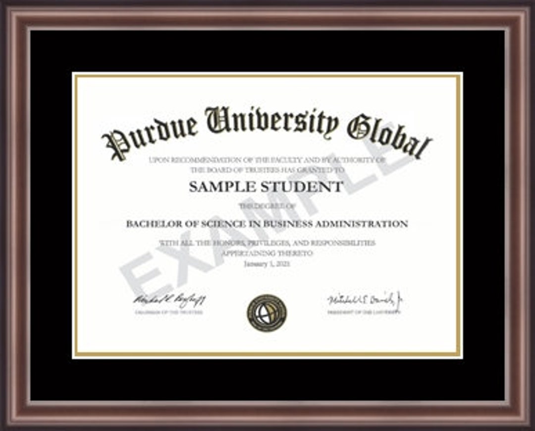 Purdue University Global Diploma Frame - Etsy