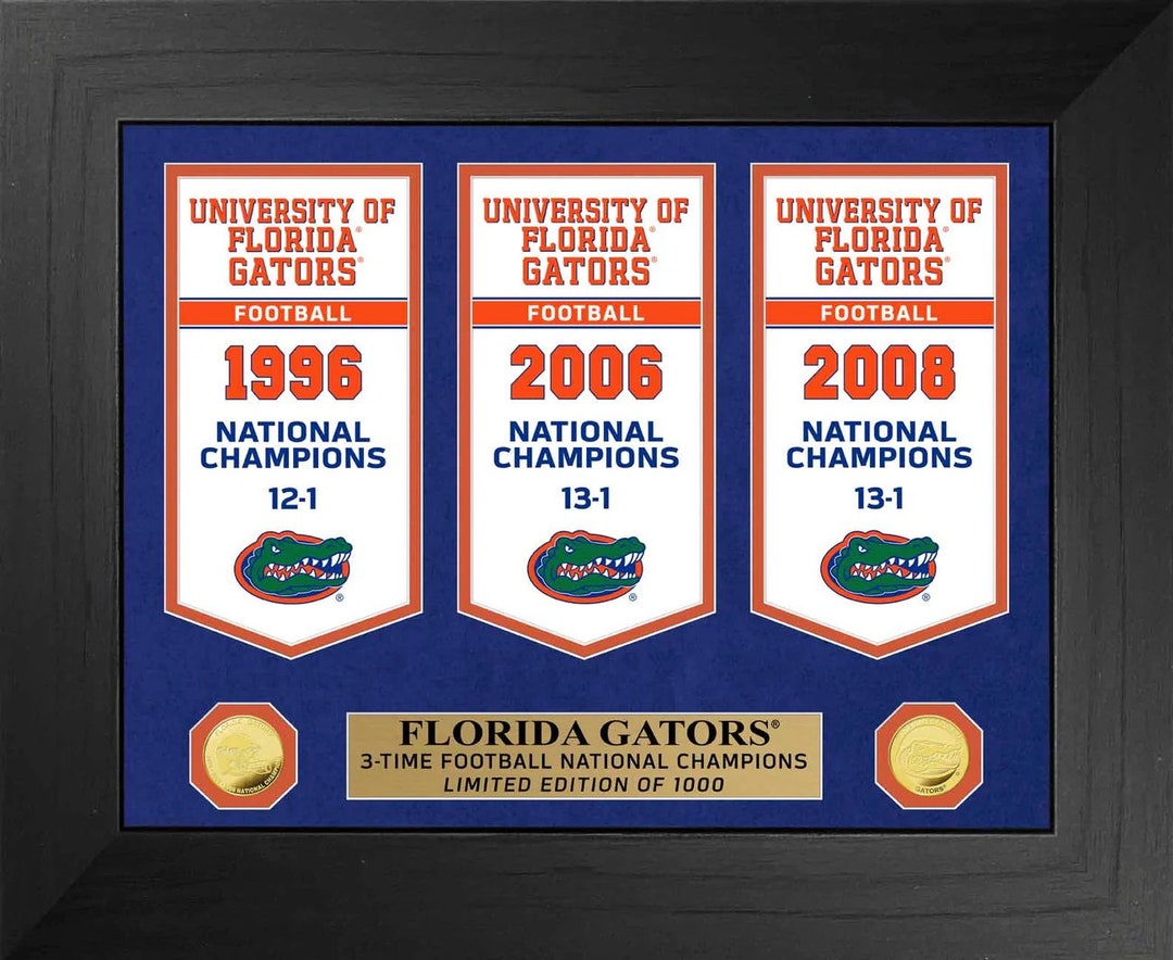 University of Florida Gators Gold Coin Deluxe Banner Collection Framed ...