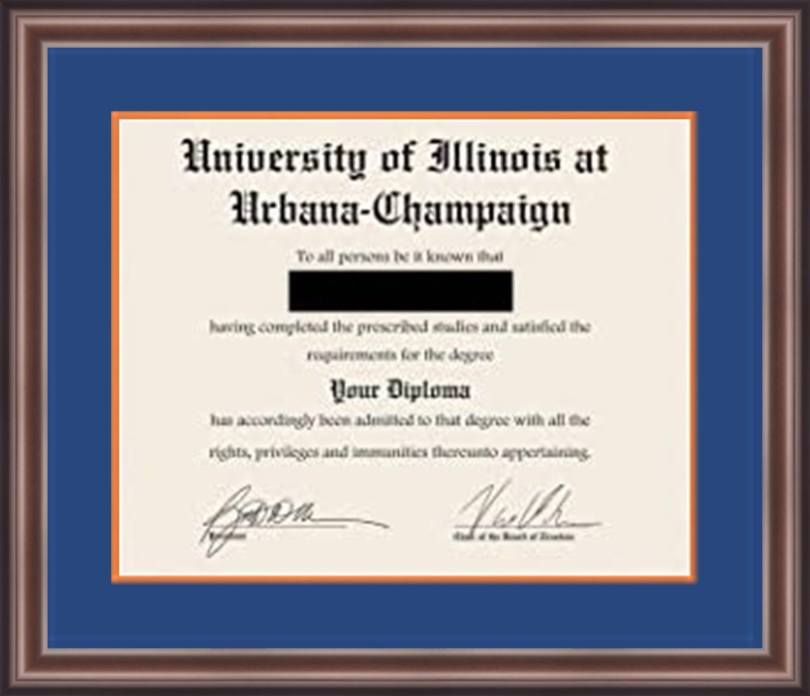 University of Illinois at Urbana-Champaign Diploma Framed | Etsy