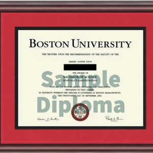 Boston University Diploma Frame - Etsy