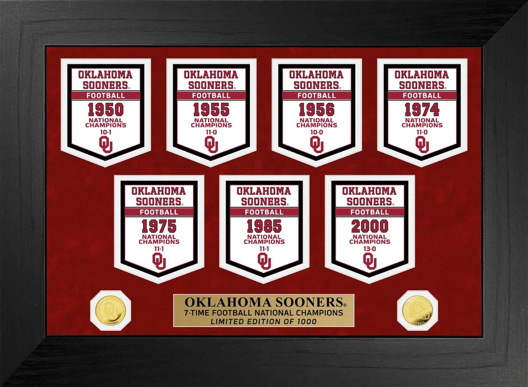 University of Oklahoma Gold Coin Deluxe Banner Collection Framed 18x22 ...