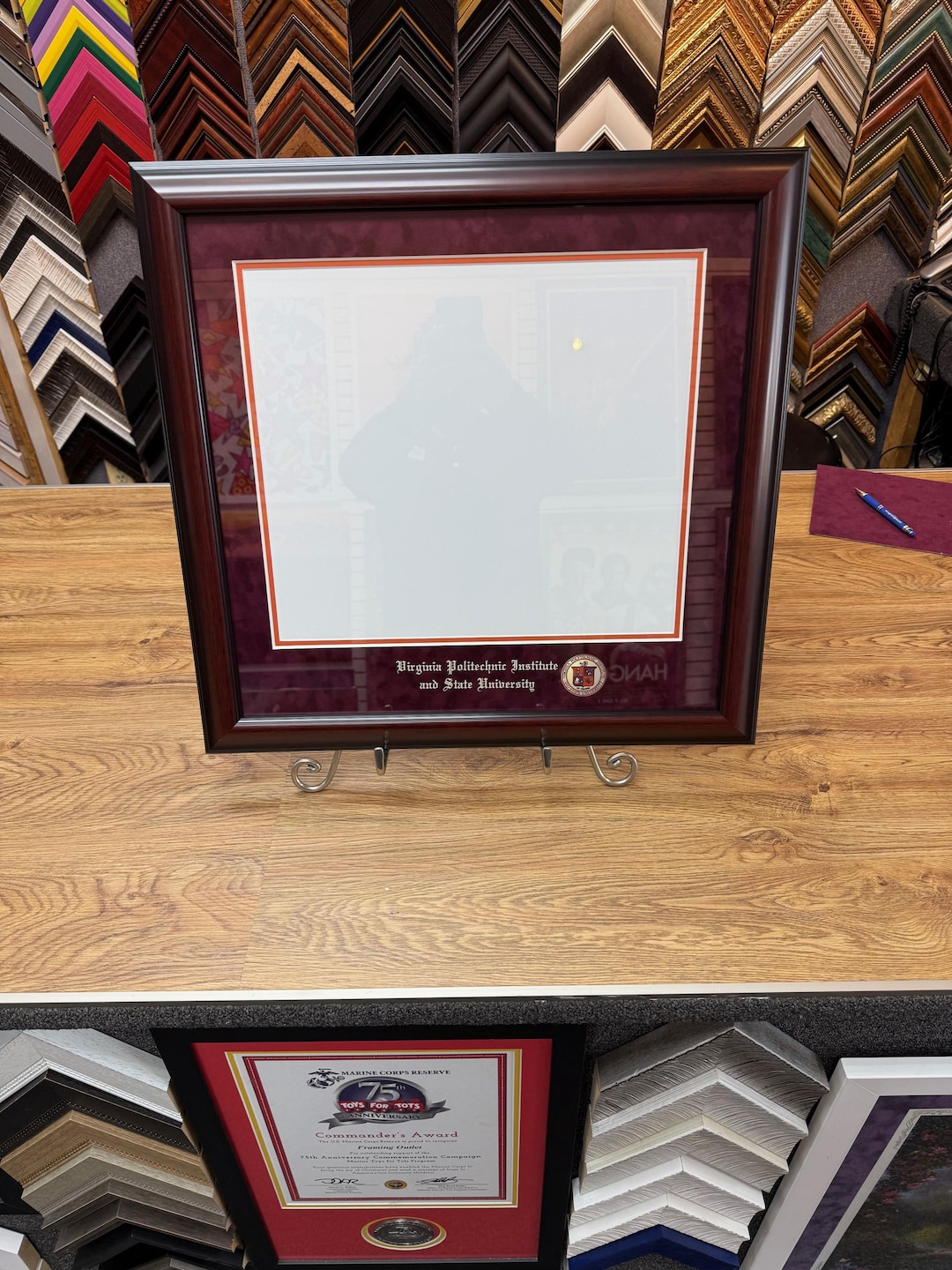 Virginia Tech Diploma Frame for 13.5" X 15.5" Diploma With Logo ...